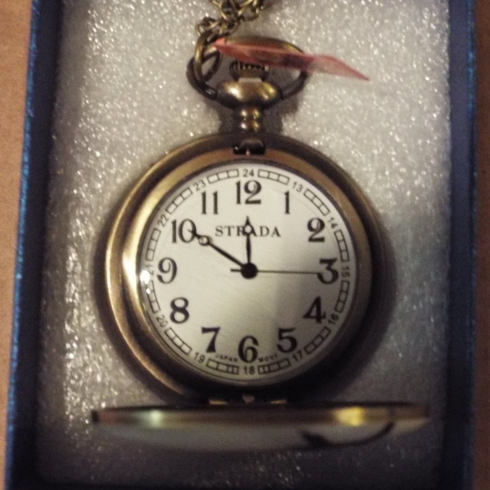 Strada Japanese Movement Owl Pocket Watch - Gem